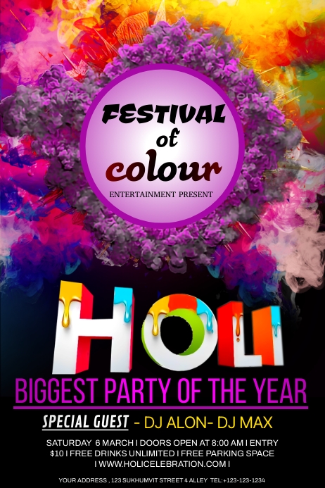 Holi Template | PosterMyWall