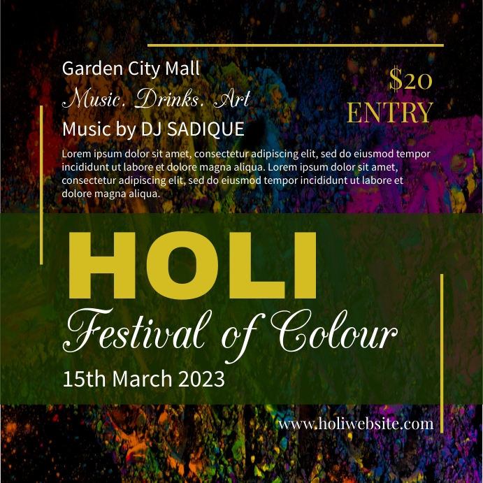 Holi Template | PosterMyWall