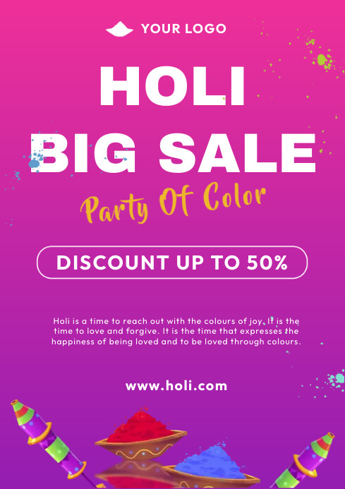 Holi Template | PosterMyWall