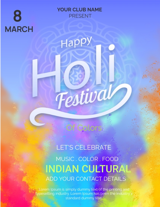 HOLI Template | PosterMyWall