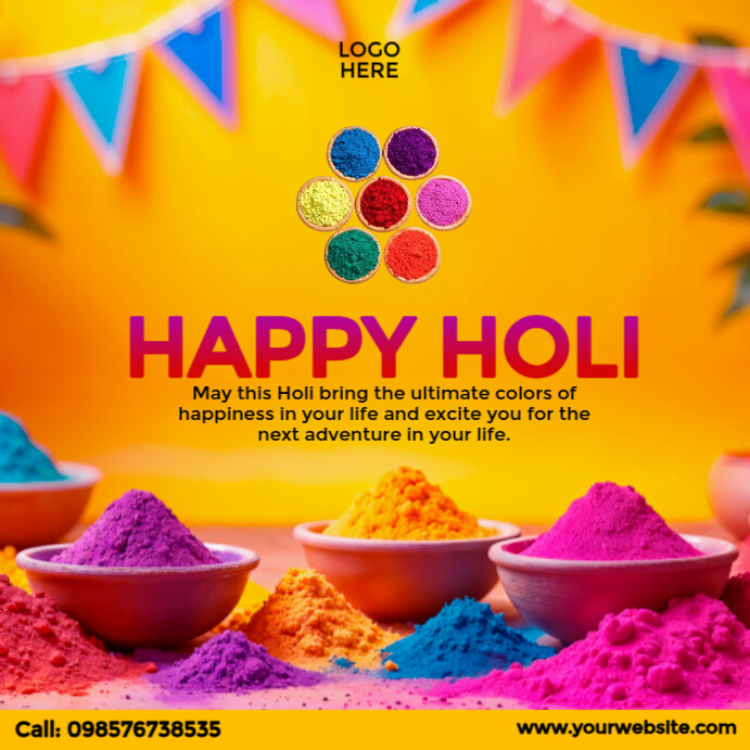 Holi Festival Celebration Template | PosterMyWall