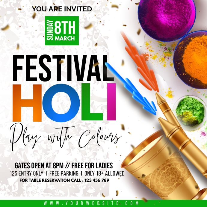 holi festival Template | PosterMyWall