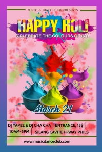 HOLI PARTY POSTER Template | PosterMyWall