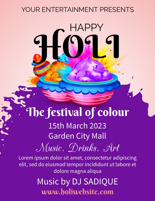Holi Festival Flyer Template | PosterMyWall