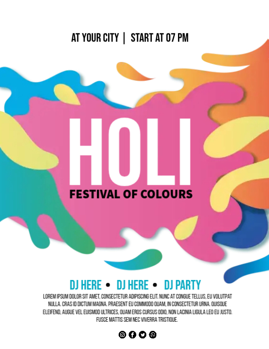 Holi Festival Flyers Template | PosterMyWall