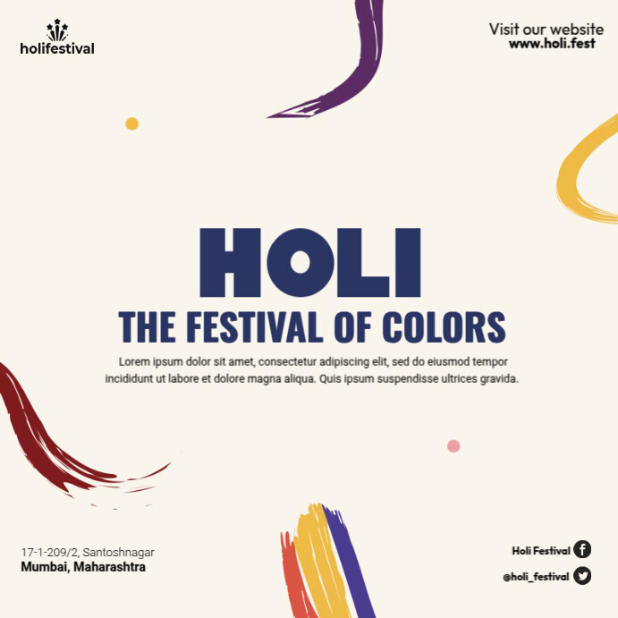 Holi Festival Of Color Template | PosterMyWall