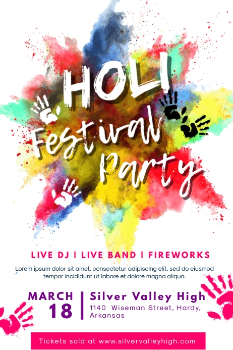 Holi Festival Party Template | PosterMyWall