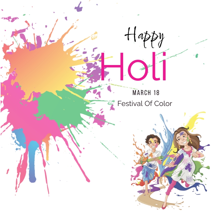 Holi Festival Post Template | PosterMyWall