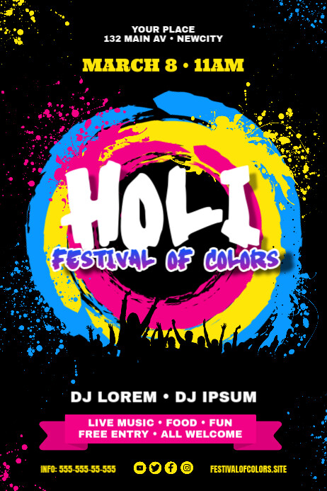 Holi Festival Poster Template | PosterMyWall