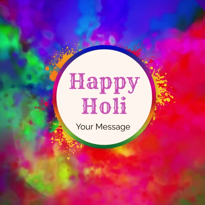 Holi festival video Card Template | PosterMyWall