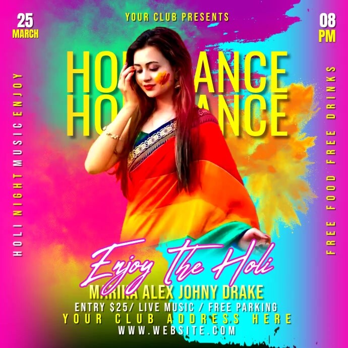 Plantilla de Holi Flyer | PosterMyWall