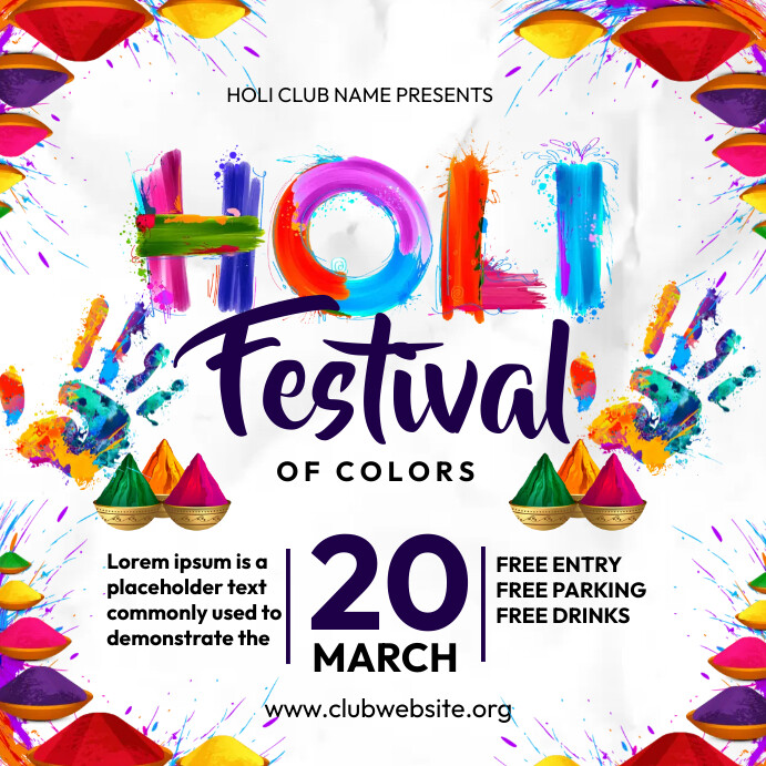 holi greetings Template | PosterMyWall