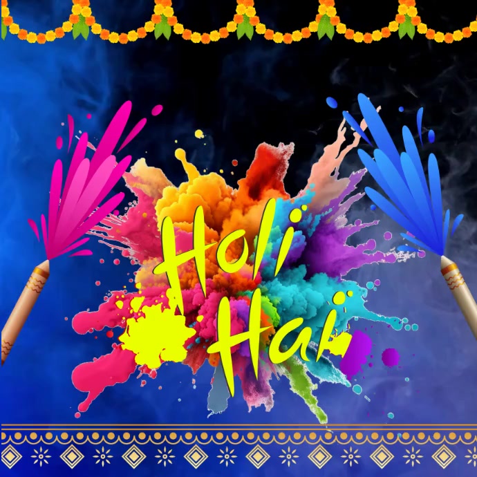 Copy of holi hay, happy holi, holi | PosterMyWall