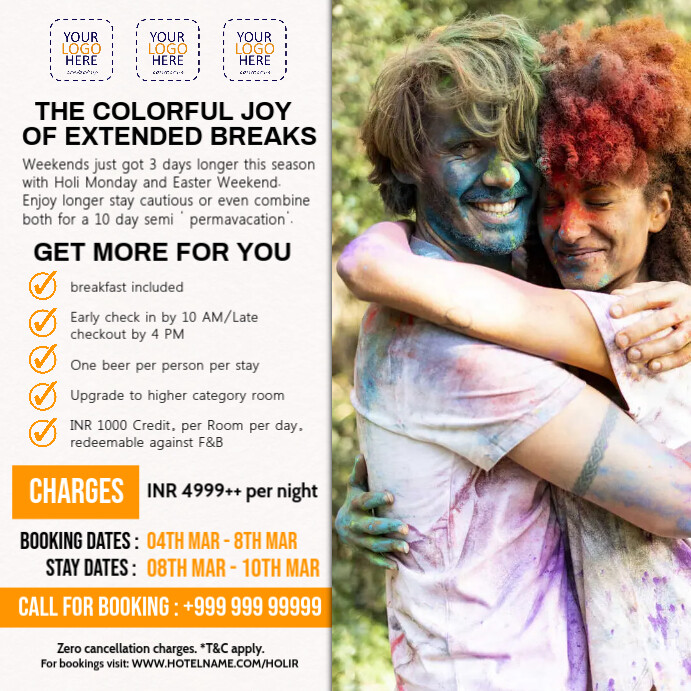 Holi Hotel Offer 2021 Template | PosterMyWall