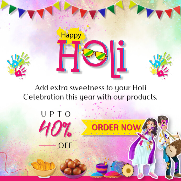 Copy of Holi Offer Instagram Post | PosterMyWall