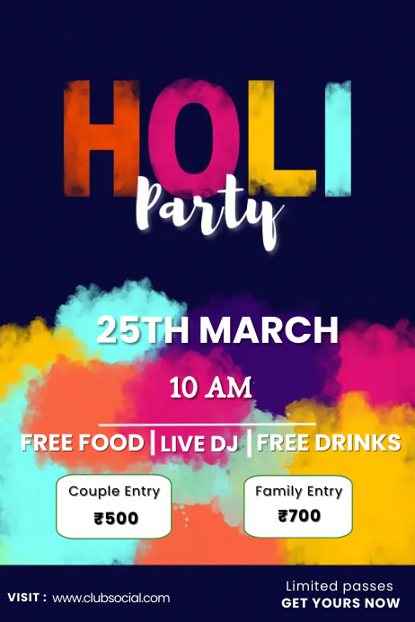 Holi Party Event Flyer Template | PosterMyWall