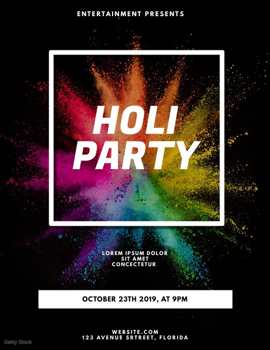 Holi party Flyer Design Template | PosterMyWall