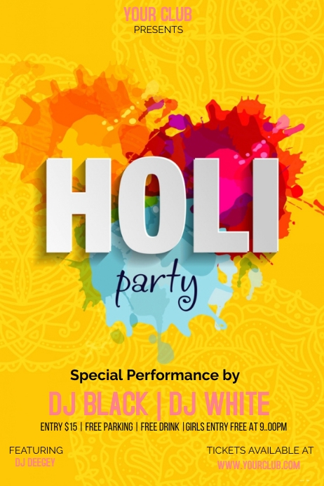 Copy of HOLI PARTY POSTER | PosterMyWall