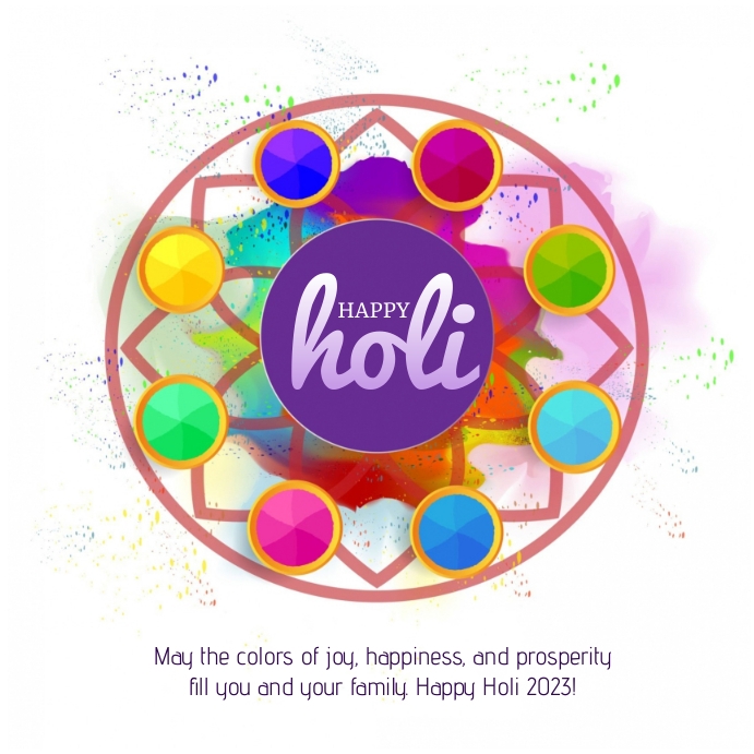 Plantilla de Cartel Holi | PosterMyWall