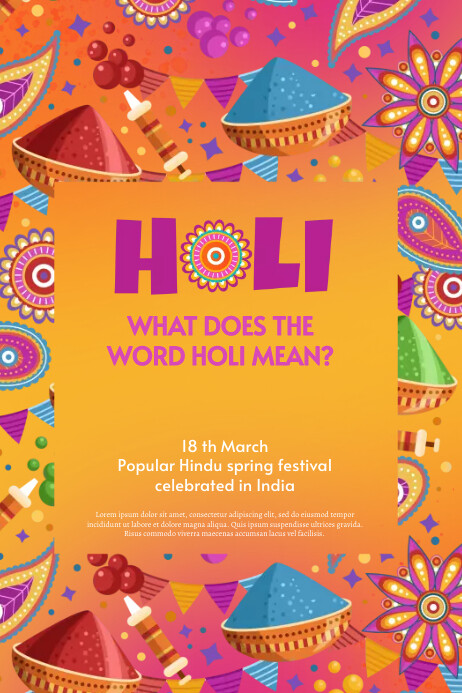 holi Poster Templat | PosterMyWall