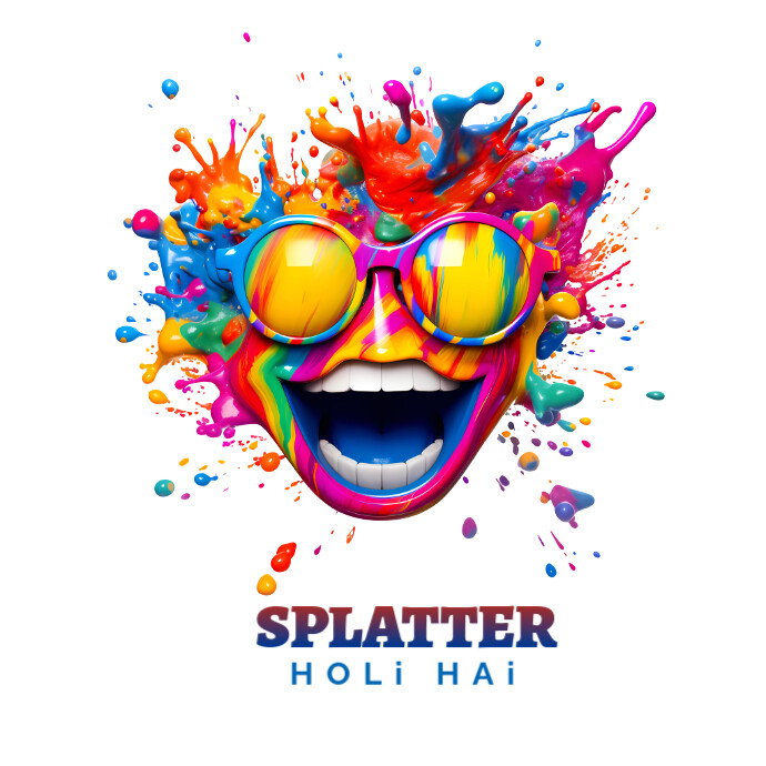 Plantilla de Holi splatter face design | PosterMyWall