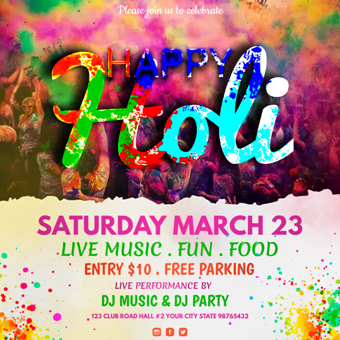 Holi Template | PosterMyWall