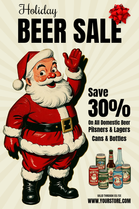 Holiday Beer Sale Ad Poster Poster Template | PosterMyWall