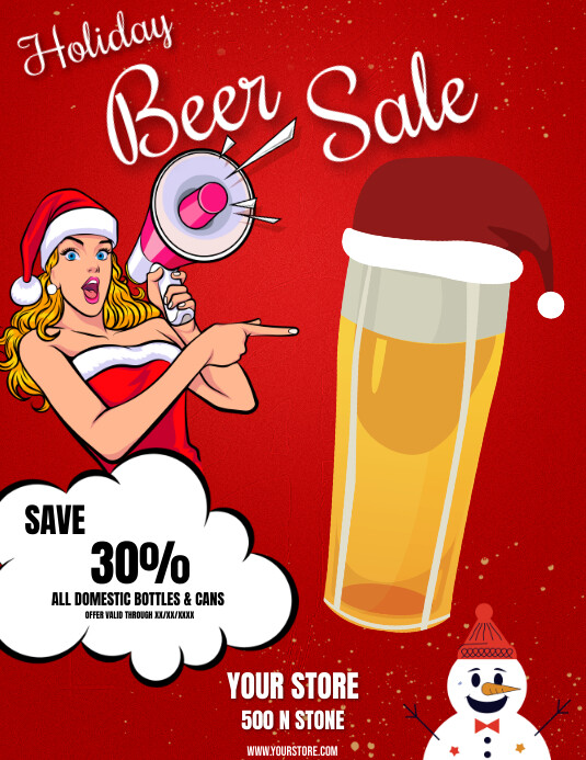 HOLIDAY BEER SALE FLYER Template | PosterMyWall