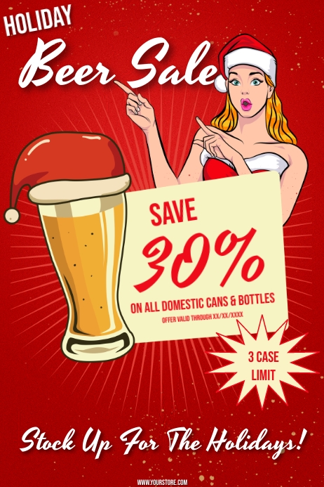 HOLIDAY BEER SALE POSTER Template | PosterMyWall