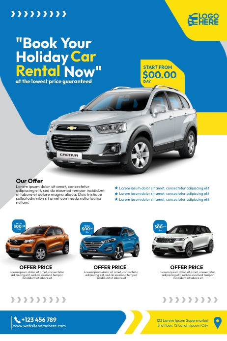 Holiday Car Rental Template | PosterMyWall