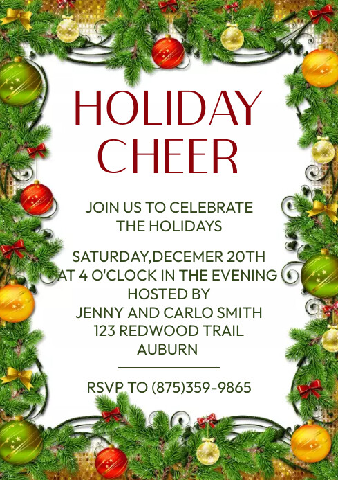 Holiday Cheer Template | PosterMyWall