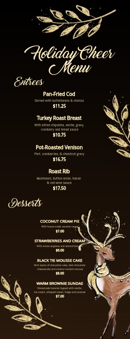 Holiday Cheer Menu Template | PosterMyWall