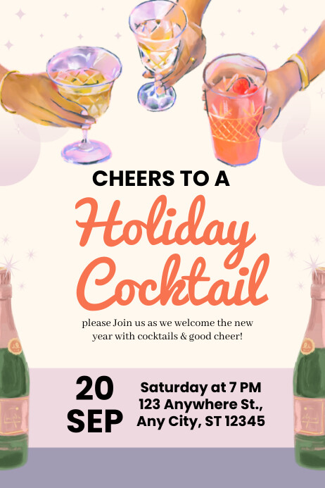 Holiday Cocktail Poster Template | PosterMyWall