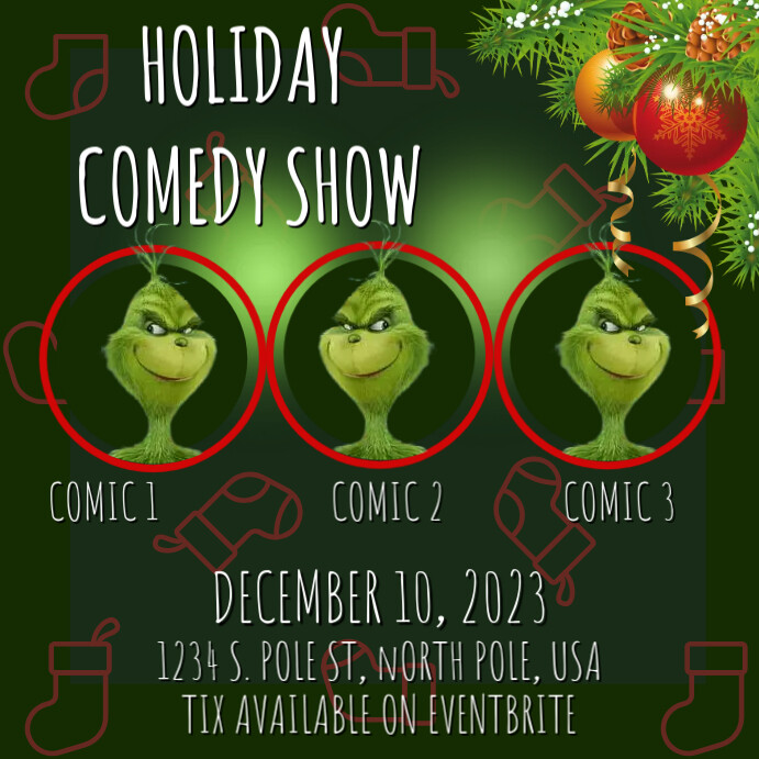 HOLIDAY COMEDY SHOW Template | PosterMyWall
