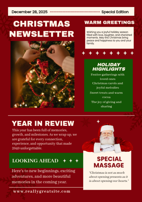 Plantilla de Holiday edition Christmas newsletter | PosterMyWall