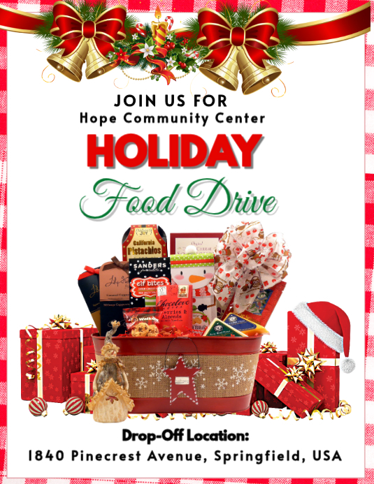 Holiday Food Drive Flyer Template | PosterMyWall