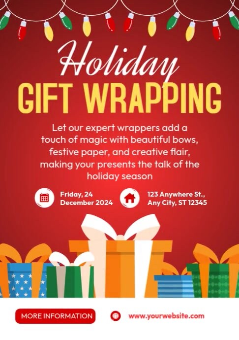 Holiday Gift Wrapping Template | PosterMyWall