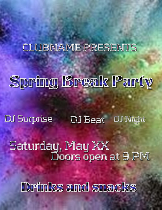 Spring Break Party Flyer Template | PosterMyWall