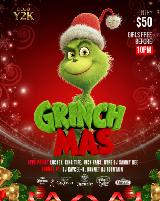 Holiday Grinch Party Flyer Template | PosterMyWall