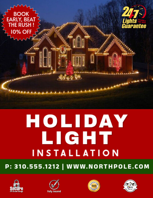 Holiday Light Installation Poster-Flyer เทมเพลต | PosterMyWall