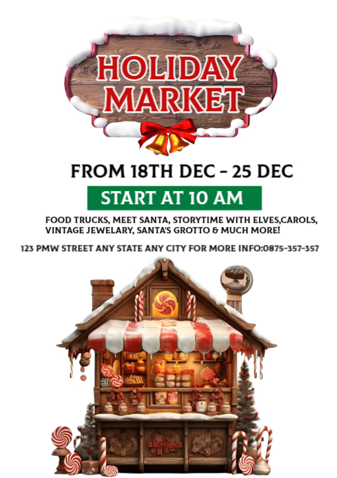 Holiday market flyer Template | PosterMyWall