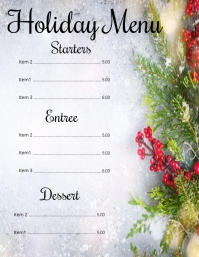 Holiday Menu Template | PosterMyWall