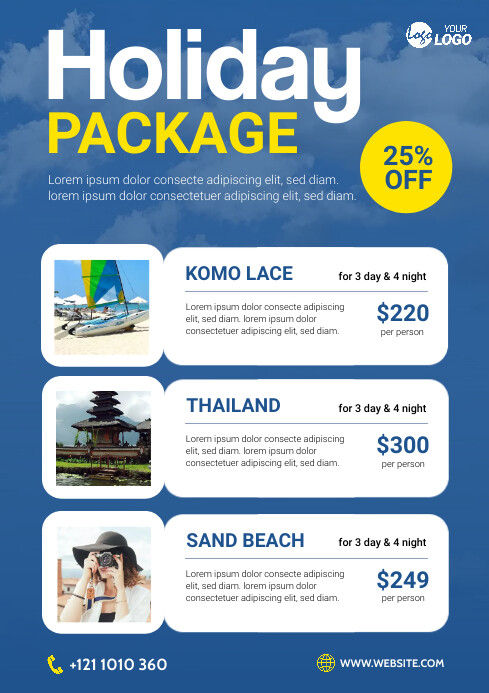 Plantilla de Holiday Packages Flyer Template | PosterMyWall