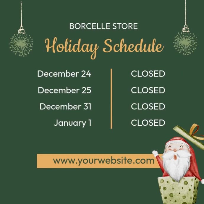 Holiday Schedule Template | PosterMyWall