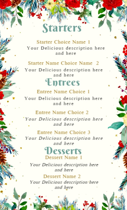 Copy of Holiday Specialty Menu | PosterMyWall