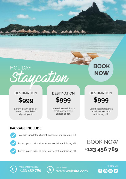 Holiday Staycation Poster Template | PosterMyWall