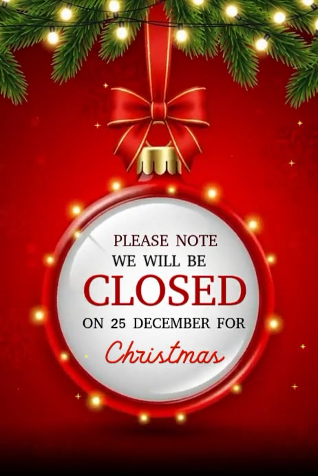 Holiday Store Closure Template | PosterMyWall