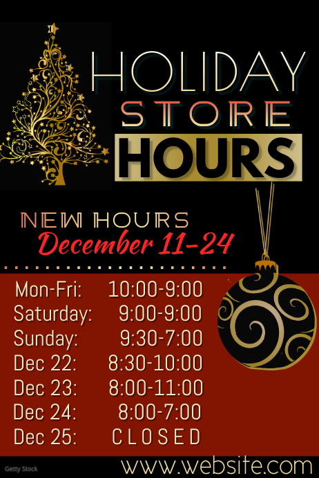 Copy Of Holiday Store Hours PosterMyWall Copy Of Holiday Store Hours PosterMyWall