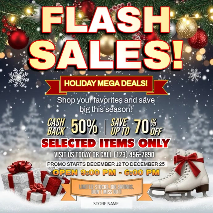 Holiday Super Discount Sale Flyer Template | PosterMyWall