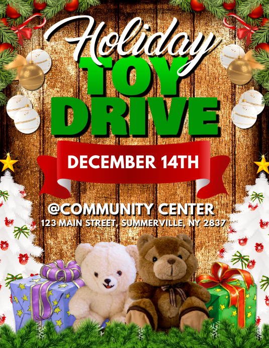 Holiday Toy Drive Flyer Template | PosterMyWall
